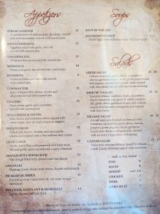 Menu - Dimitri's On The Water